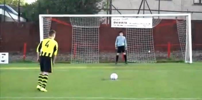 Video: Goalkeeper saves penalty, pushes ball back into goal while ...