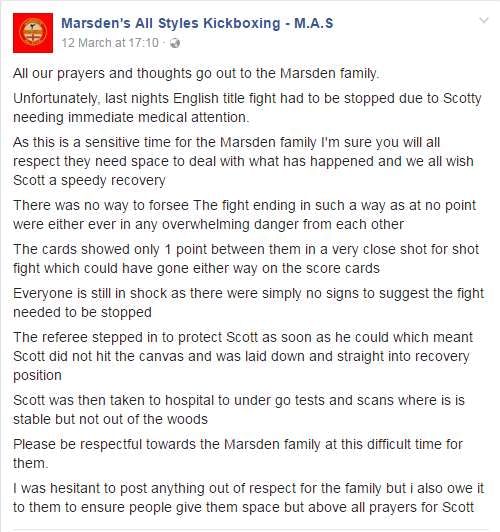 MMA News: 14-year-old kickboxer Scott Marsden collapses and dies after ...